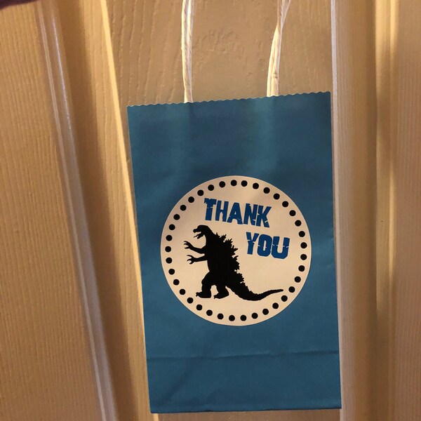 Godzilla Personalized Stickers / Dinosaur Stickers / Godzilla Thank You ...