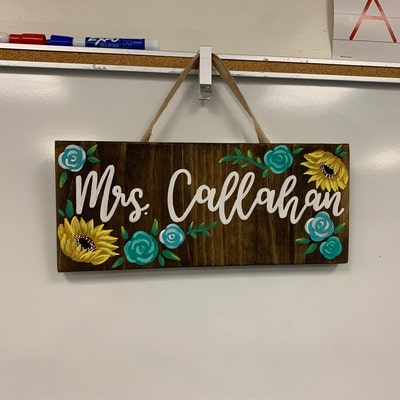 Teacher Name Sign, Custom Name Sign, Teacher Gift, Last Name Sign ...