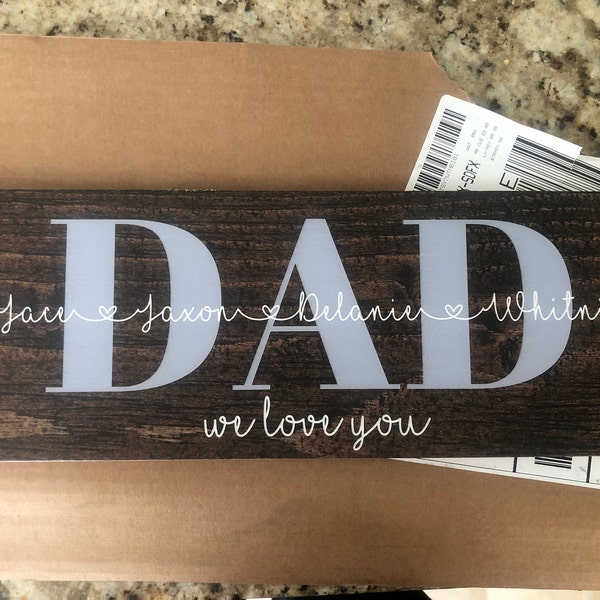 Dad Sign, Father's Day Gift, Rustic Wood Dad Sign, Family Wall Sign ...
