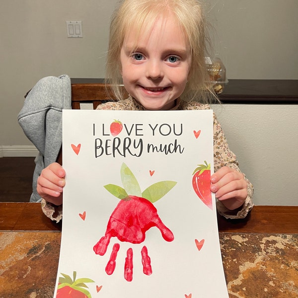 I Love You BERRY Much Valentines Day Activities, Printable Handprint ...
