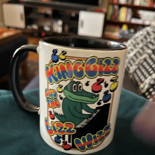 Tall Flying Gator Mug 15 Oz Black Two Tone, King Gizzard and the Lizard ...