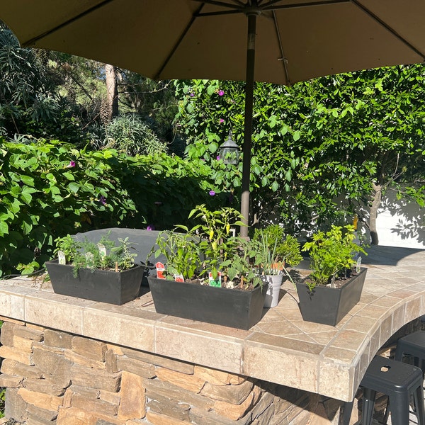 POPPY Composite Countertop Planter - Rectangular Planter – Herb Planter ...