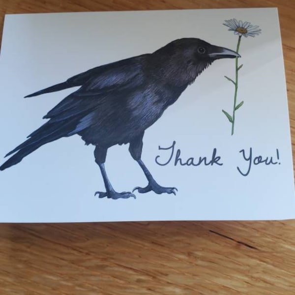Crow Thank You Note Card Set - Appreciation Cards - Thank You Card Set ...