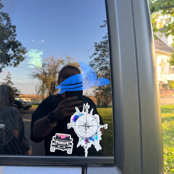 Swimming Sea Turtle Car Window Decal - Etsy