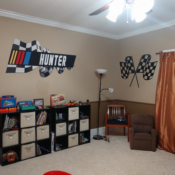 Nascar Inspired Decal, Nascar Wall Design, Car Wall Mural, Personalized ...