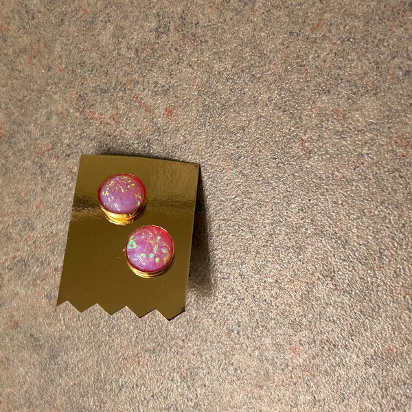 OPAL Stud Earrings, Pink Opal, Gemstone Earrings, Dainty Opal Earrings ...