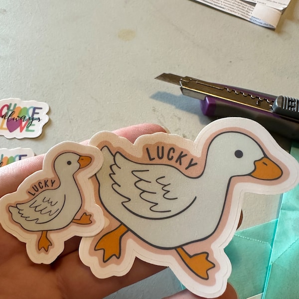 Lucky Duck Sticker. Laptop Decal. Hydroflask, Water Bottle or Bumper ...