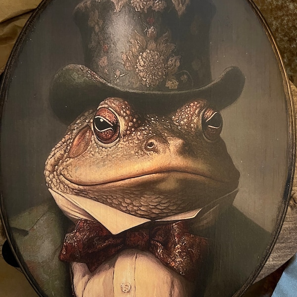 Mr Frog Victorian Portrait Vintage Style Cottagecore Animal Wall Art ...