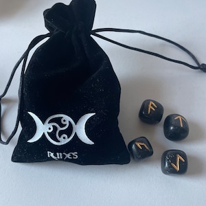 Rune Stones Gift Set Includes 21 Page Guide Book and Free Satin Lined ...