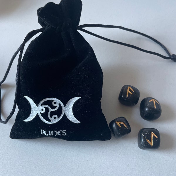 Rune Stones Gift Set Includes 21 Page Guide Book and Free Satin Lined ...