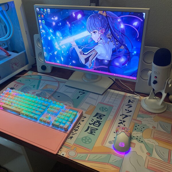 Cute Japanese Outdoor Illustration Desk Mat, Desk Mat Cute, Desk Mat ...