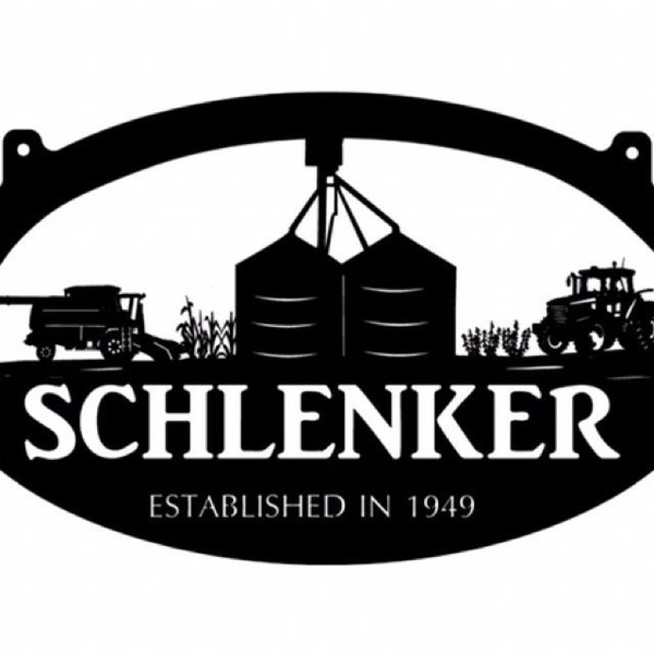 Metal Combine Grain Bin Sign, Wheat Farm Sign ,harvest Sign in Black ...