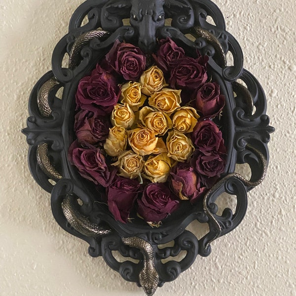 Handmade Ornate Oval Plaster Snake Serpent Frame With Baphomet (goth ...