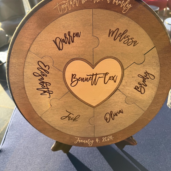 Unity Ceremony Puzzle, Rustic Style Puzzle, Removable Puzzle Pieces ...