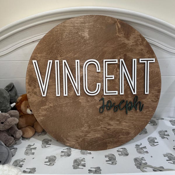 Custom 3D Name Sign, Name Sign for Boy, Nursery Wall Art, Wooden Name ...