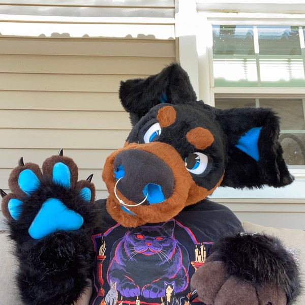 Black and Dark Brown Paws, Fursuit Paws, Puppy Paws, Furry Hand Paws ...