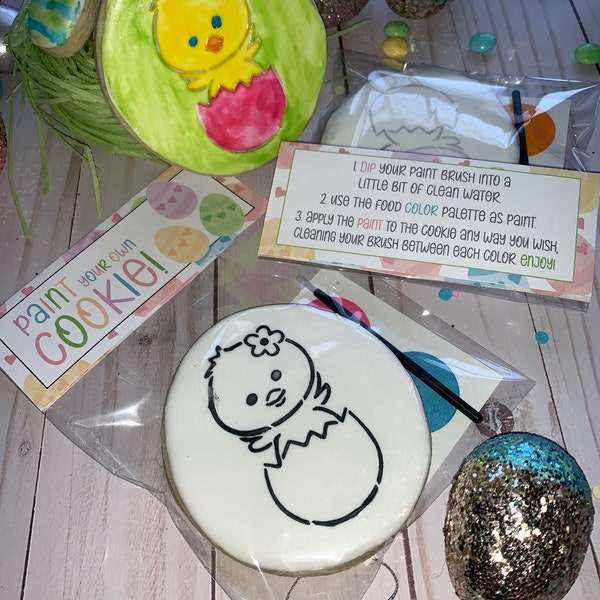 5" Paint Your Own Cookie Bag Topper, Easter Eggs Cookie Bag TOPPER, PYO ...