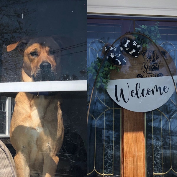Pet Welcome Sign/ Dog Welcome Sign/ Pet Portrait Door Sign ...