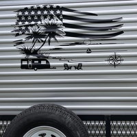 Patriotic Beach Rv Camper Decal With Flag and Personalized With Trailer ...