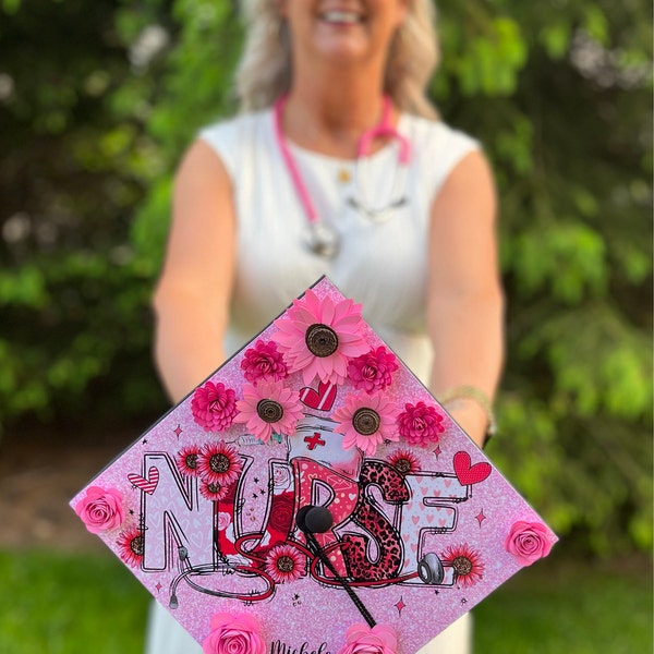 Personalized Nursing Graduation Cap, Custom Nursing Grad Cap Topper to Celebrate Your Big Day ...