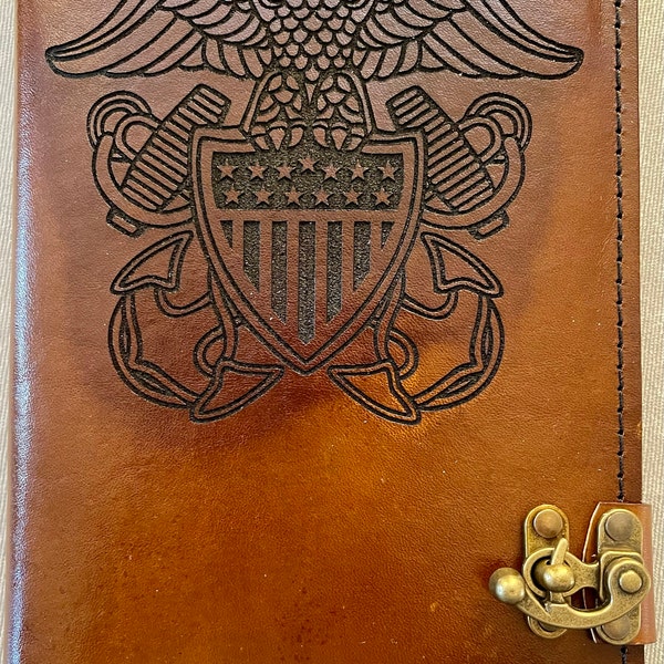US Navy Officer Leather Book Cover – Personalized Military Journal - Etsy