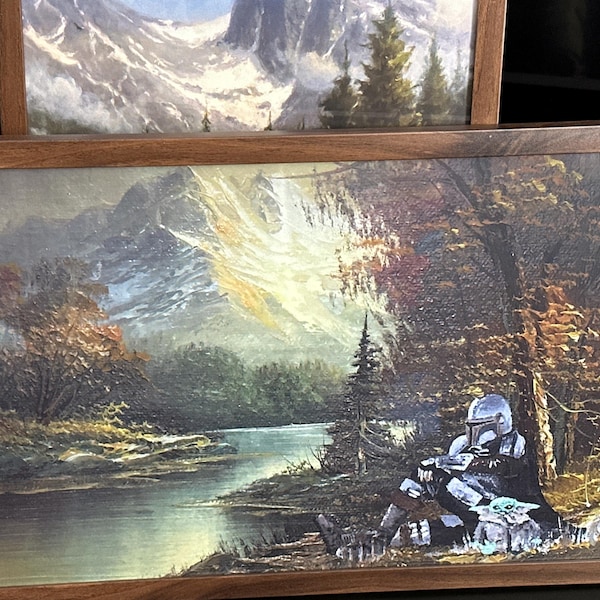 Tie Fighter Sunset Stormtroopers Upcycled Thrift Store Painting Star ...