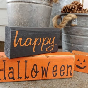 Happy Halloween Blocks Sign Halloween Decor Fall Decor Autumn - Etsy