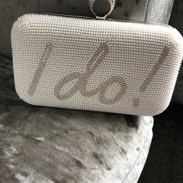 I Do Rhinestone Box Bag - Bride Handbag Clutch Bag Wedding Day Gift ...