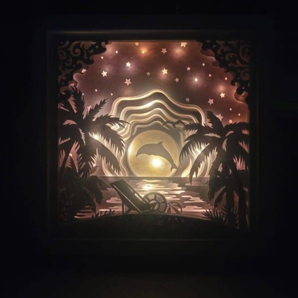 Owl & Wolf Paper Cut Light Box Template, 3D Shadow Box SVG Files ...