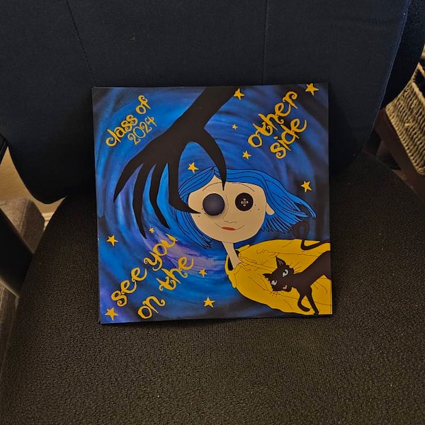 Graduation Cap Topper - Coraline - Cat - Customizable - Personlizable ...