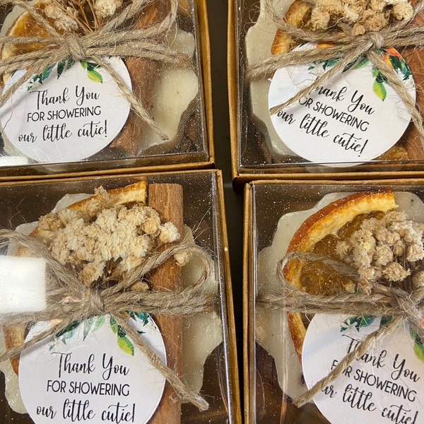 Baby Shower Favors for Guests, Orange & Cinnamon Mini Soaps, Bridal ...