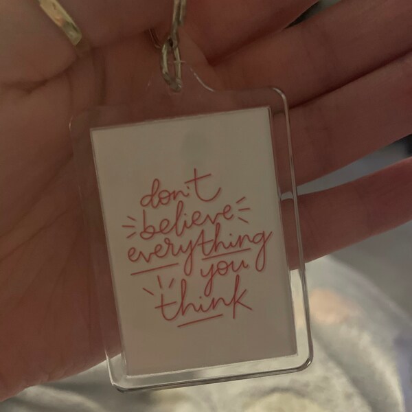 Positive Keyring Hand Lettered, Typographic Keyring, Inspirational ...