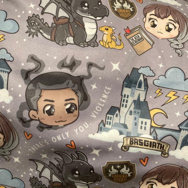 Fourth Wing Chibi Sherpa Fleece Blanket | OFFICIALLY LICENSED | Rebecca ...