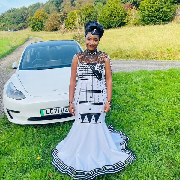 3 in 1 White and Gold Zulu Hati Large Zulu Hat |african Hat | Isicholo ...