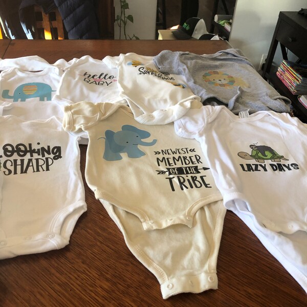 Funny Baby Onesie Decorating Kit, Baby Shower Activity Kit, DIY Baby ...