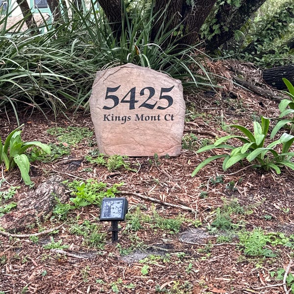 Script Address Rock Sign - Engraved Rock - Personalized - Garden Stone ...