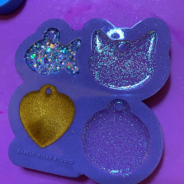 Cat ID Tag Palette Silicone Mold, Cat Tag Mold, Pet Name Tag, Resin ...