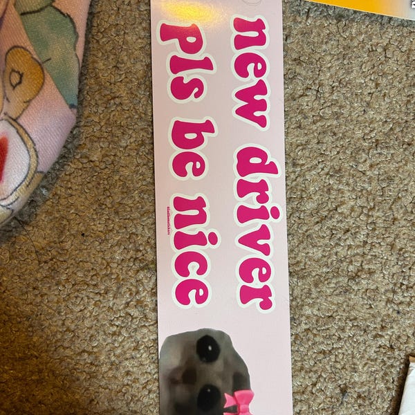 New Driver Pls Be Nice | Bumper Sticker AND Magnet | Funny Meme Sticker ...