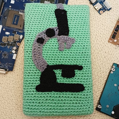 Mad Science Applique Pack Crochet Pattern Only Microscope Beaker Flasks ...