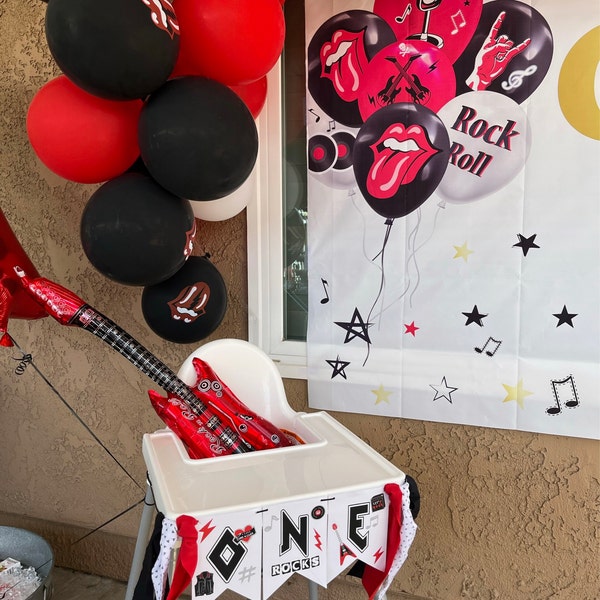 One Rocks High Chair Banner One Rocks Highchair Banner First Birthday ...