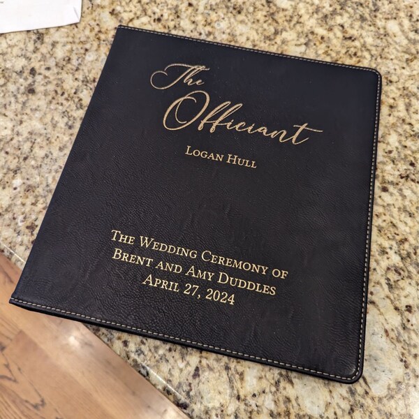 Officiant Personalized Binder, 3 Ring Binder, Wedding Planner, Photo ...