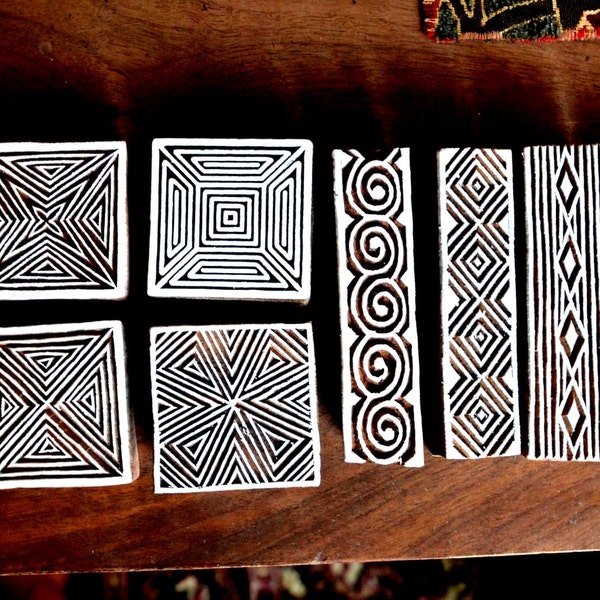 Mehndi Print Blocks Stylish Border Pattern Wooden Stamps (set of 10) - Etsy