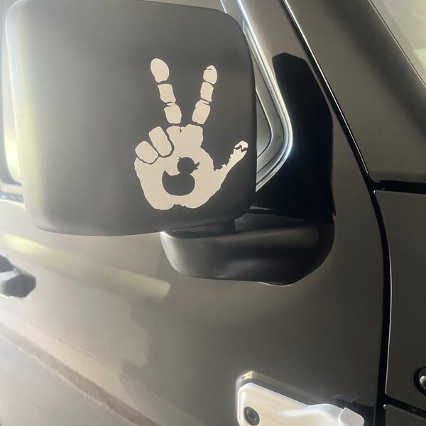 Rubber Duck Hand Wave Peace- Set of 2 - Wave Decal - Hand Wave Mirror ...