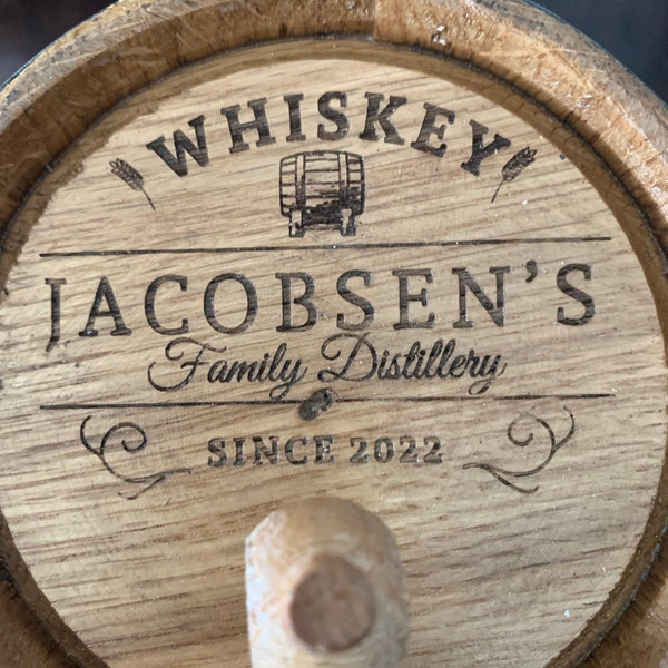 Free Personalized 2 Liter American White Oak Barrel With Wooden Base ...