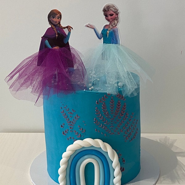 Frozen Cake Topper, Elsa Anna Cake Topper, Frozen Birthday Themed Cake ...