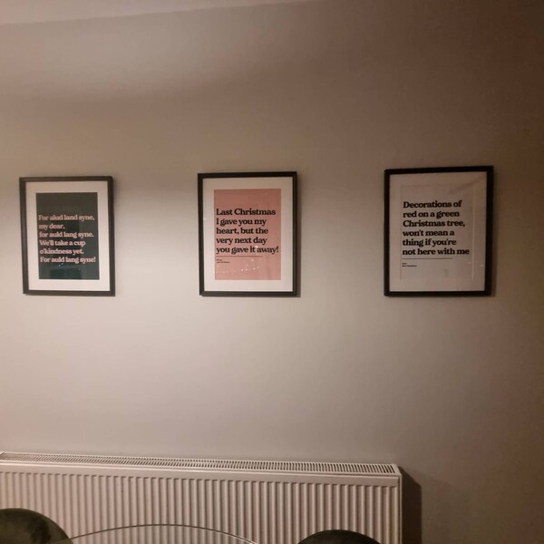 Custom Song Lyric Print Music Poster Wall Art A5 A4 A3 Typographic ...