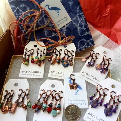 Lucy a Set of Six Removable Stitch Markers for Knitting & - Etsy
