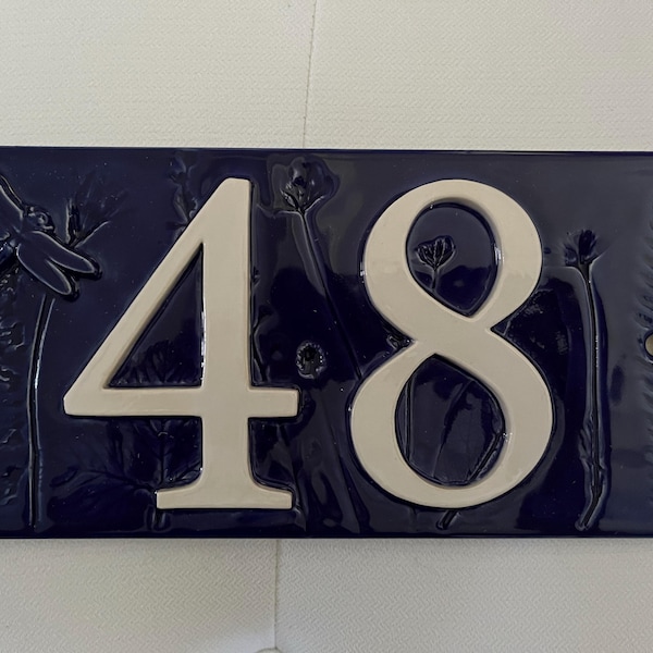 Vintage Aqua Blue Housenumber Sign | Customized Housenumber Plaque ...