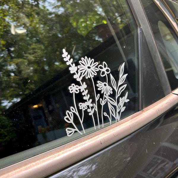 Wildflower Decal, Wildflower Sticker, Flower Sticker for Laptop, Car ...