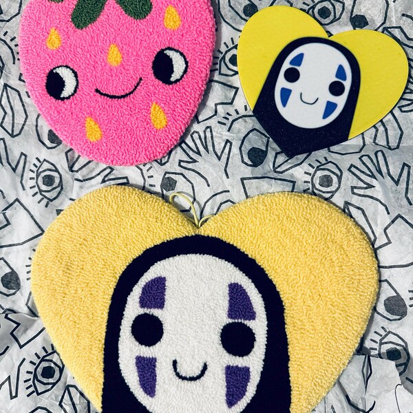 Chibi Anime Girl Handmade Punch Needle Wall Hanging - Etsy